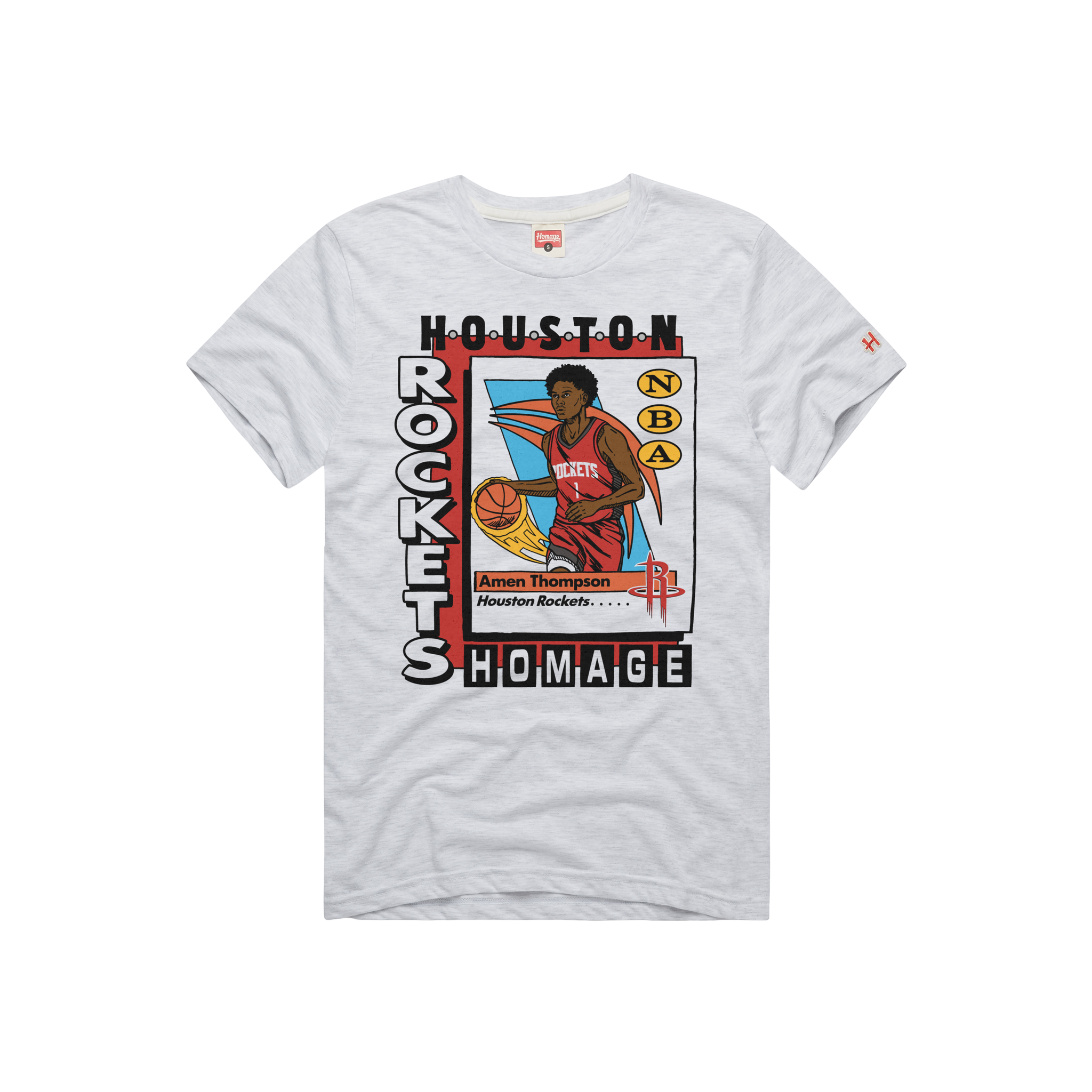 Men's Houston Rockets Homage Amen Thompson Trading Card T-Shirt